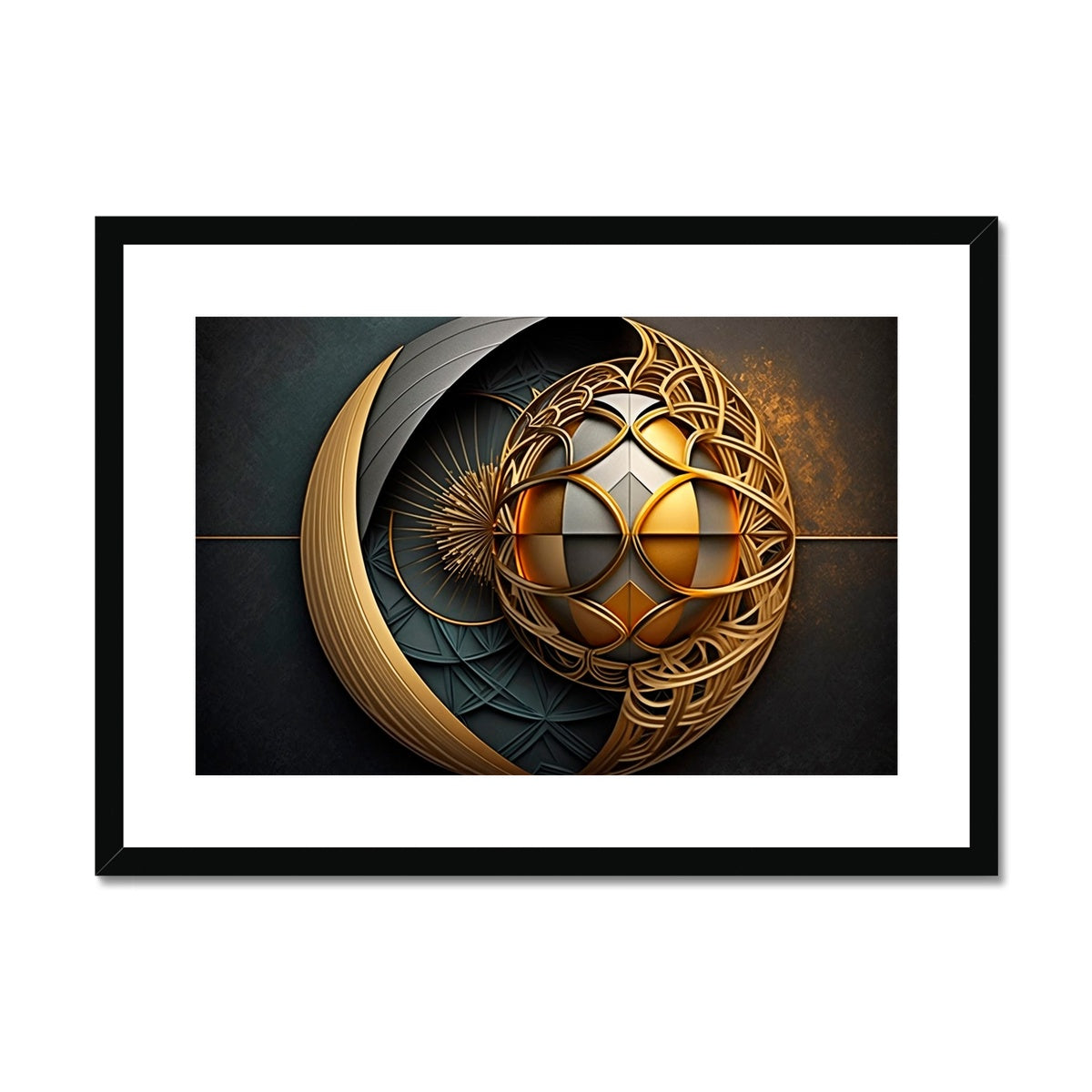 Ornate Sphere Framed & Mounted Print – Kanvasartkingdom